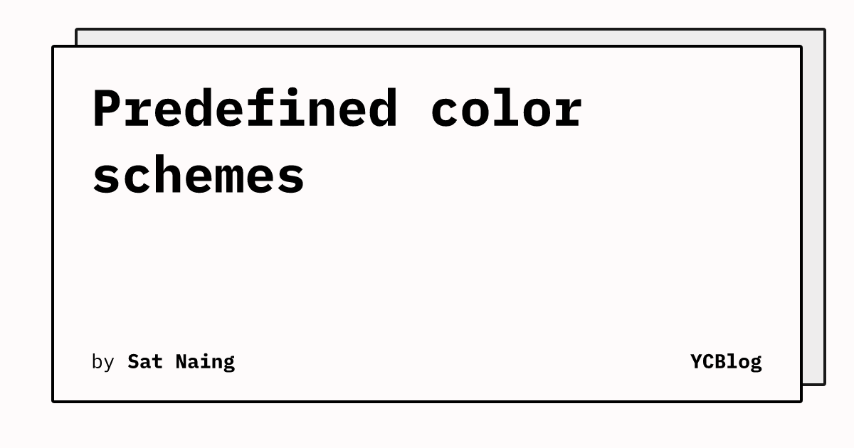 Predefined color schemes | YCBlog